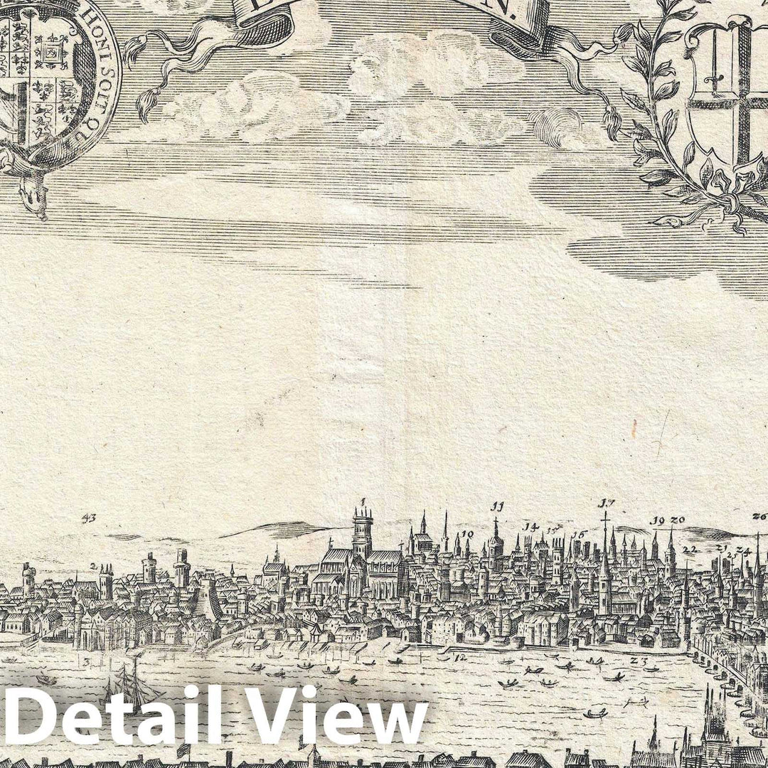 Historic Map : London, England "pre-Fire", Schnitzer, 1650, Vintage Wa ...
