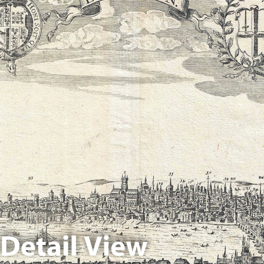 Historic Map : London, England "pre-Fire", Schnitzer, 1650, Vintage Wa ...
