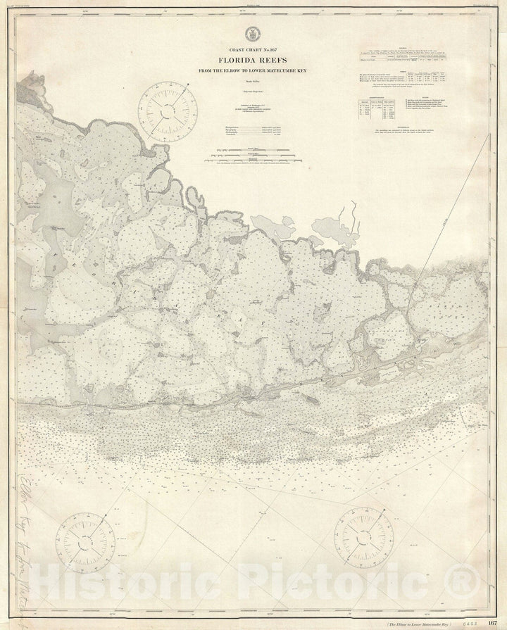 Historic Map : Key Largo and South Florida, U.S. Coast Survey, 1909, V ...