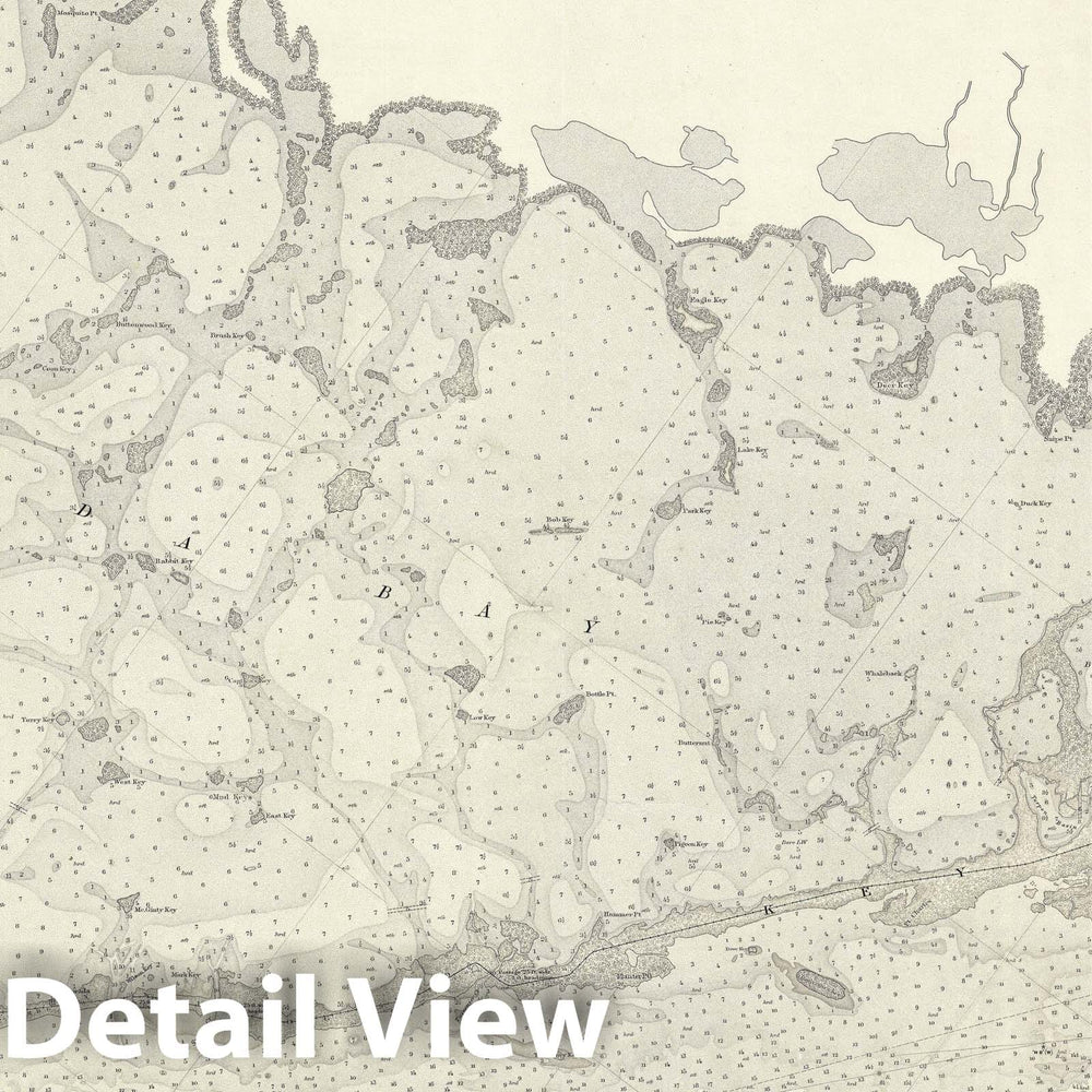 Historic Map : Key Largo and South Florida, U.S. Coast Survey, 1909, V ...