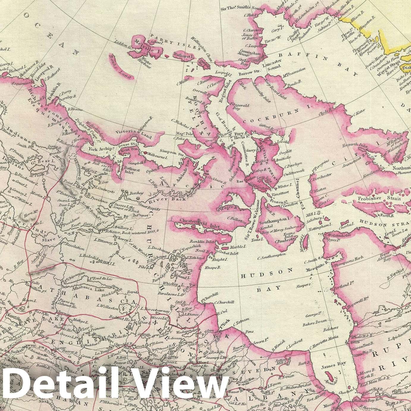 Historic Map : British North America or Canada, S.D.U.K., 1848, Vintag ...