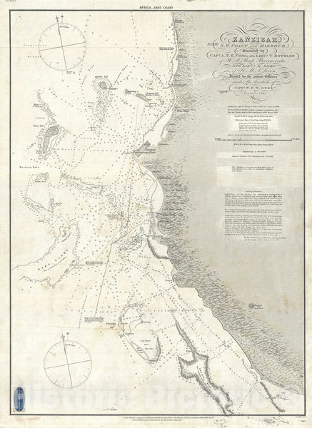 Historic Map : Nautical Chart The Southwest Coast of Zanzibar, 1873, V ...