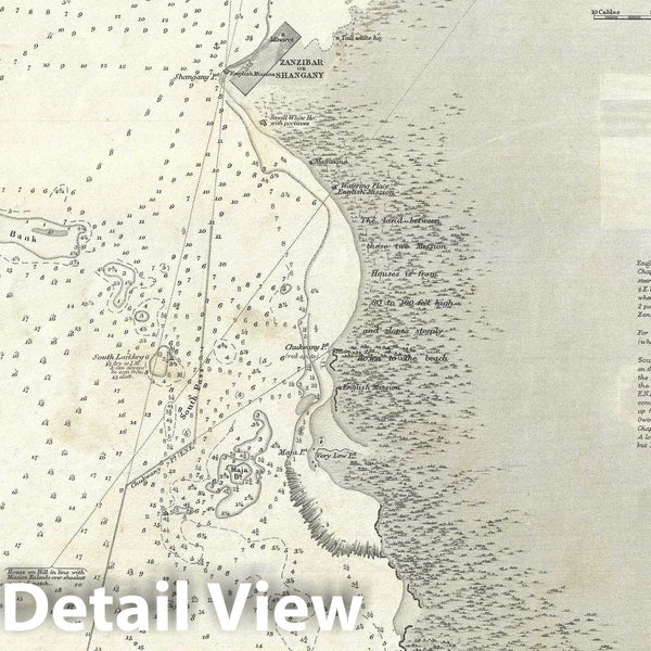 Historic Map : Nautical Chart The Southwest Coast of Zanzibar, 1873, V ...
