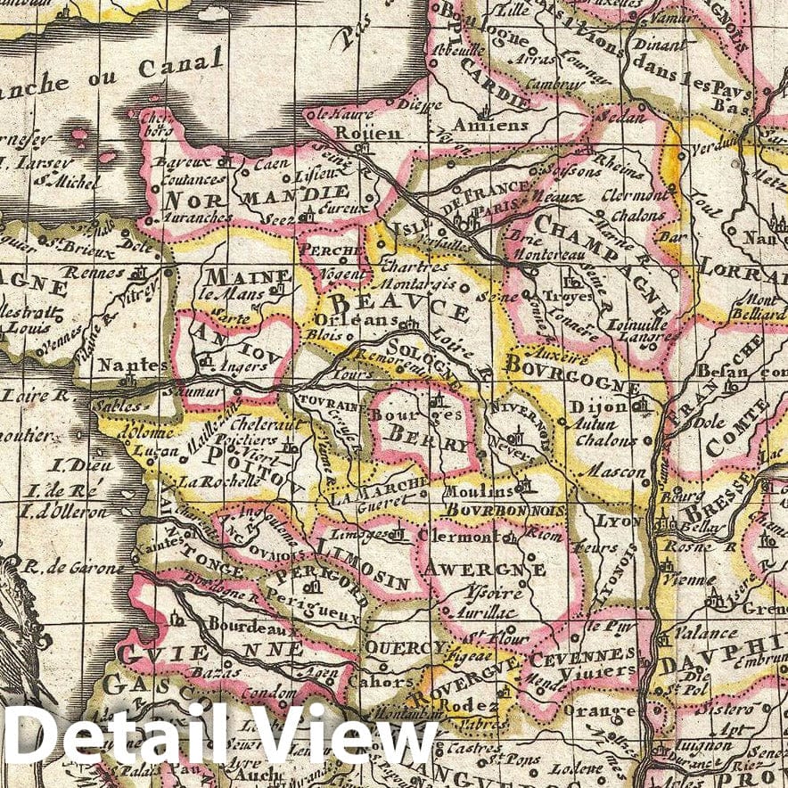 Historic Map : France, Martineau, 1700, Vintage Wall Art - Historic ...