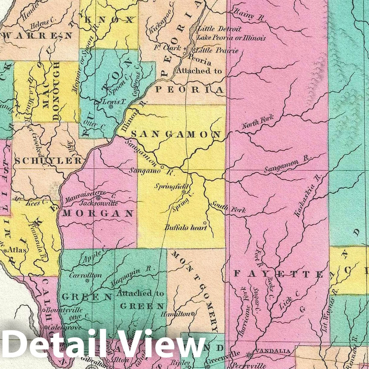 Historic Map : Illinois, Finley, 1828, Vintage Wall Art - Historic Pictoric