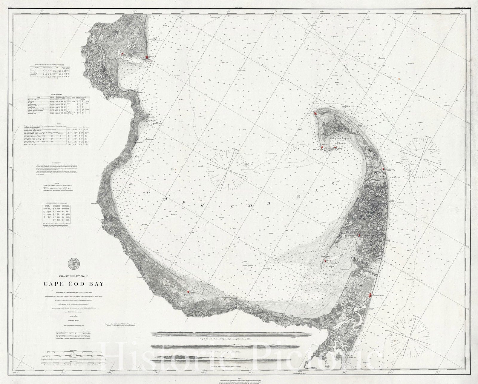 Historic Map : Nautical Chart Cape Cod "separate issue", U.S. Coast Su ...