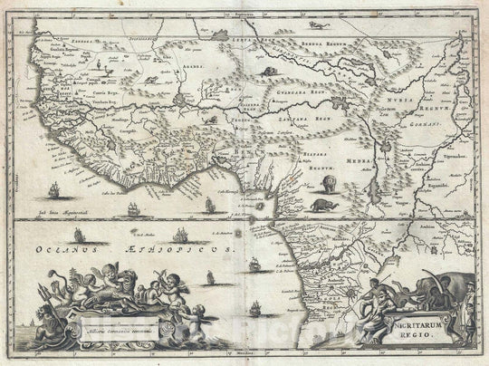 Historic Map : West and Central Africa, Dapper, 1686, Vintage Wall Art ...