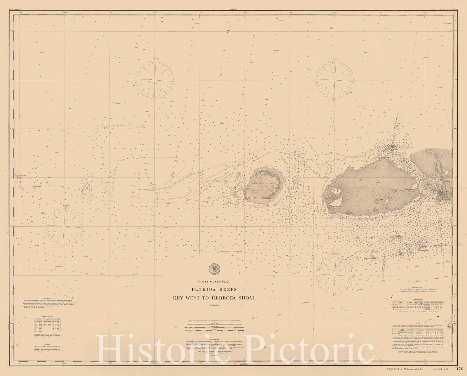 Historic Map : Nautical Chart Key West and Marquesas Keys, Florida, U ...