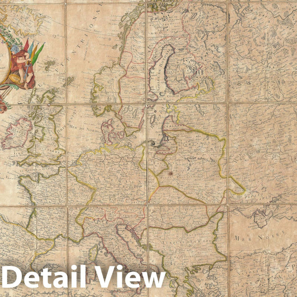 Historic Map : Europe, Clouet, 1776, Vintage Wall Art - Historic Pictoric