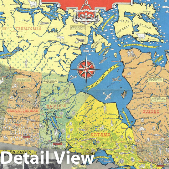 Historic Map : Turner Pictorial Map of Postwar Canada, 1945, Vintage W ...