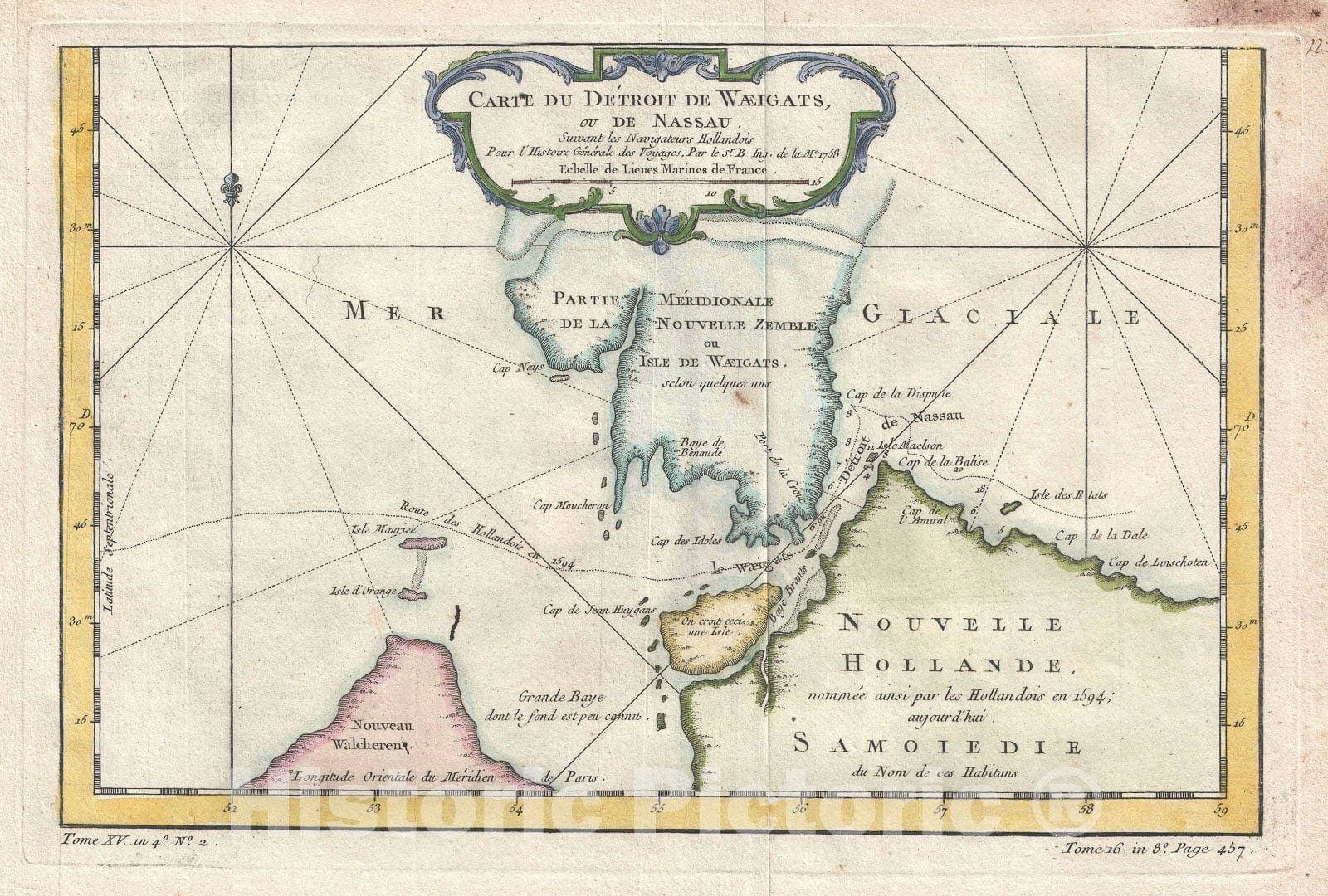 Historic Map : The Kara Strait, Yuzhny Island "Novaya Zemlya/ Nova Zem ...