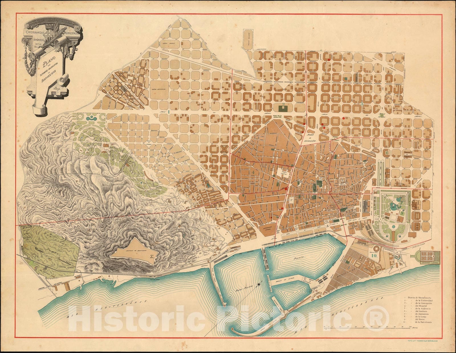 Historic Map : Map of Barcelona, in Preparation for The Redesign of Th ...
