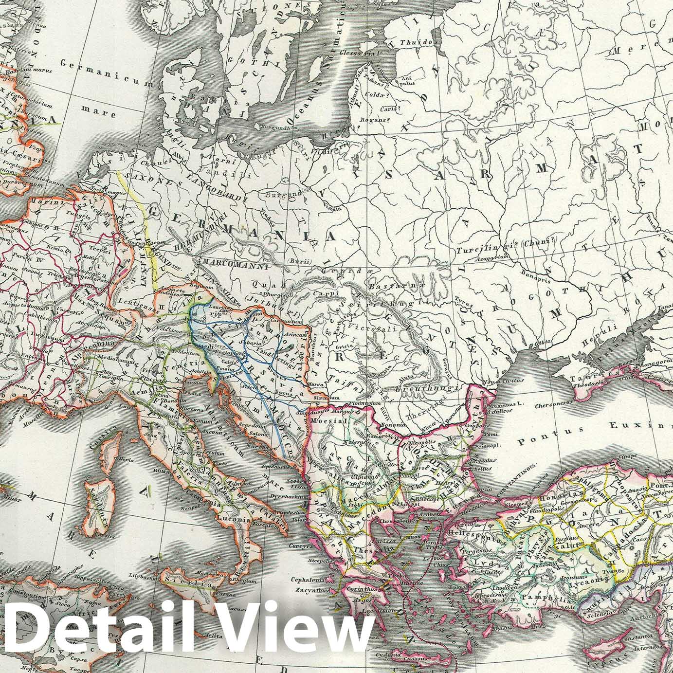 Historic Map : Map of The Roman Empire as Divided into East and West ...