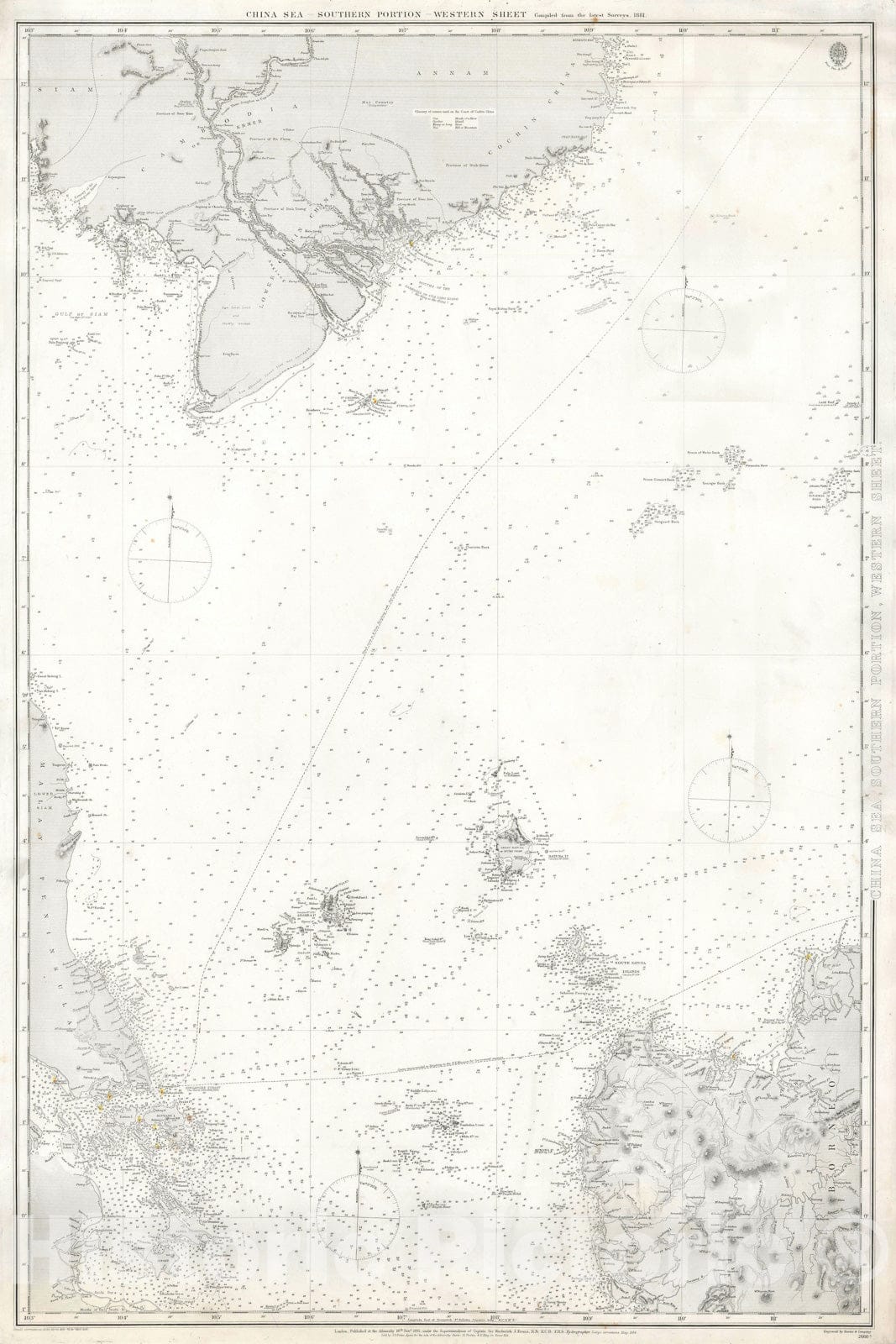Historic Map : Nautical Chart Singapore, Malaya, Luzon, and The Mekong ...