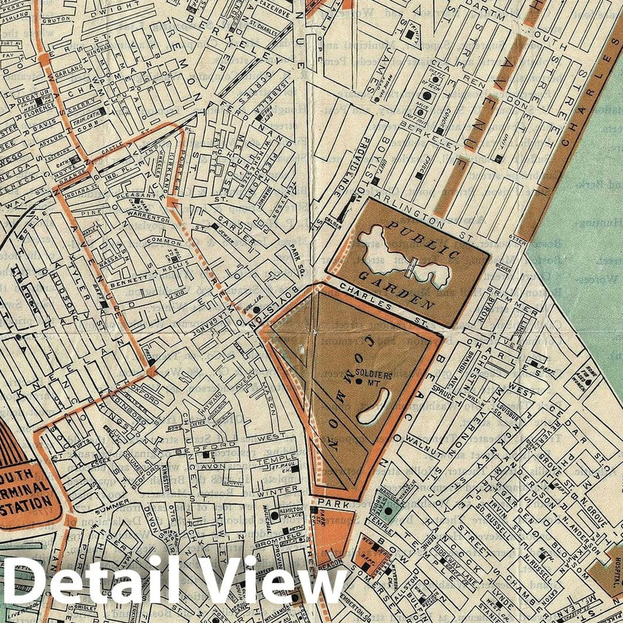 Historic Map : Plan of Boston, Massachusetts, Hobbs, 1901, Vintage Wal ...