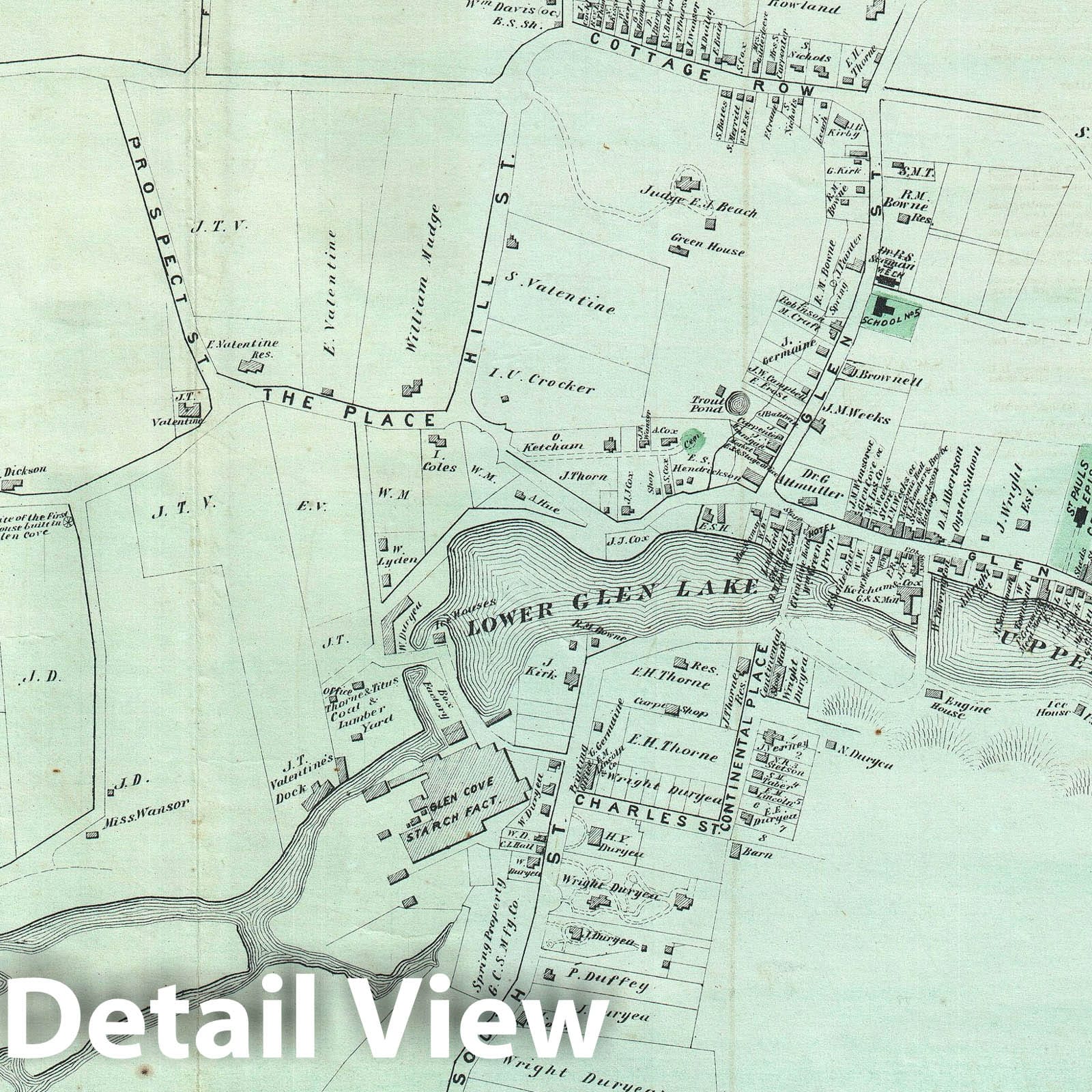 Historic Map : Glen Cove, Queens, New York City, Beers, 1873, Vintage ...
