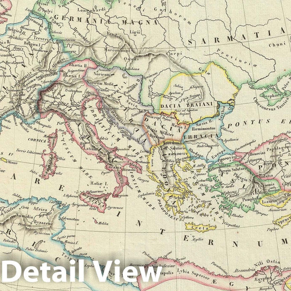 Historic Map : The Roman Empire under Constantine, Malte-Brun, 1837, V ...