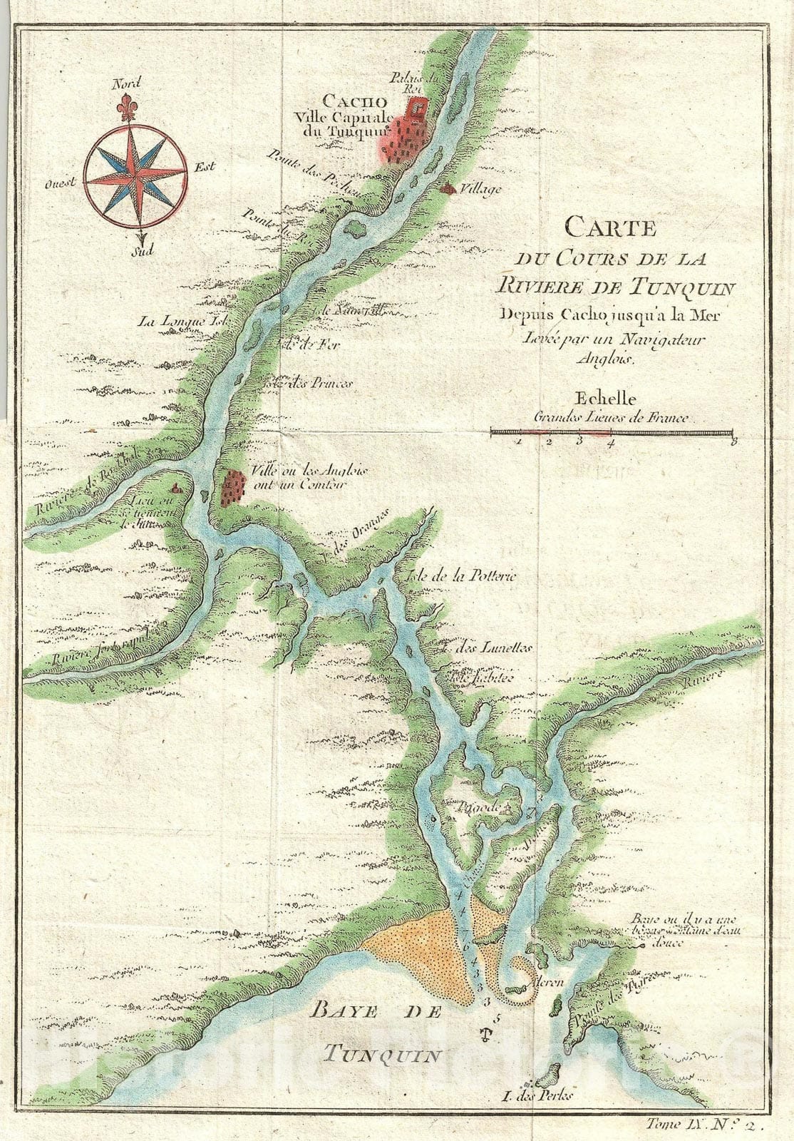 Historic Map : Tonkin River, Vietnam, Bellin, 1750, Vintage Wall Art ...