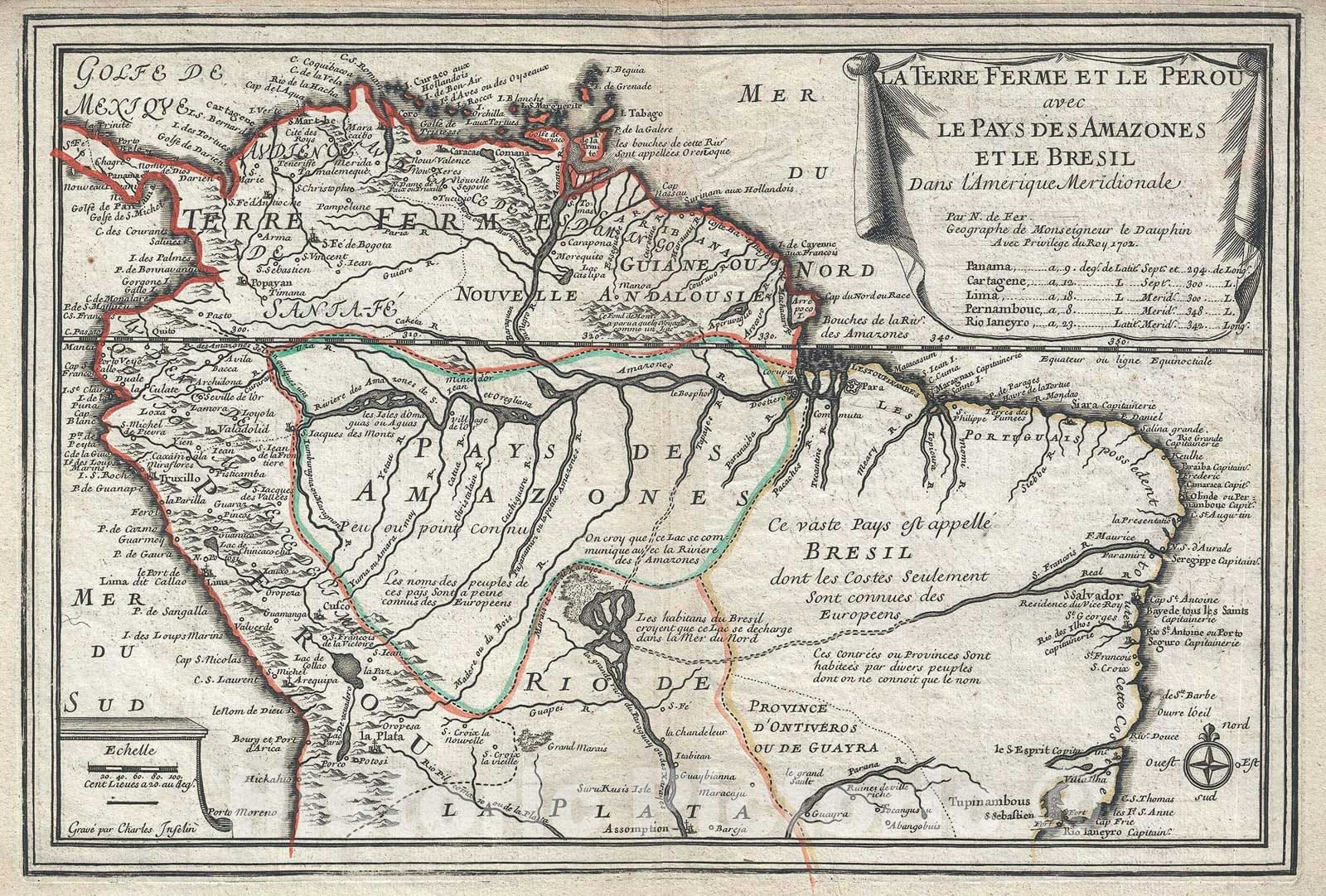 Historic Map : Northern South America "Brazil, Peru, Columbia, Venezue ...
