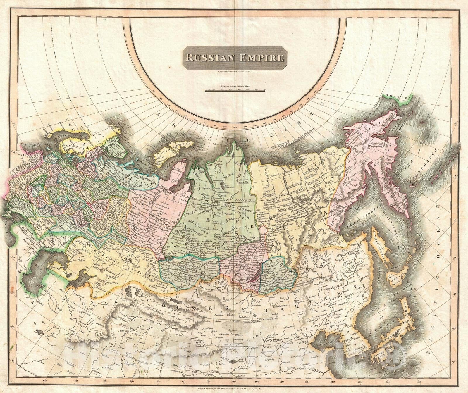 Historic Map : The Russian Empire in Europe and Asia, Thomson, 1814, V ...