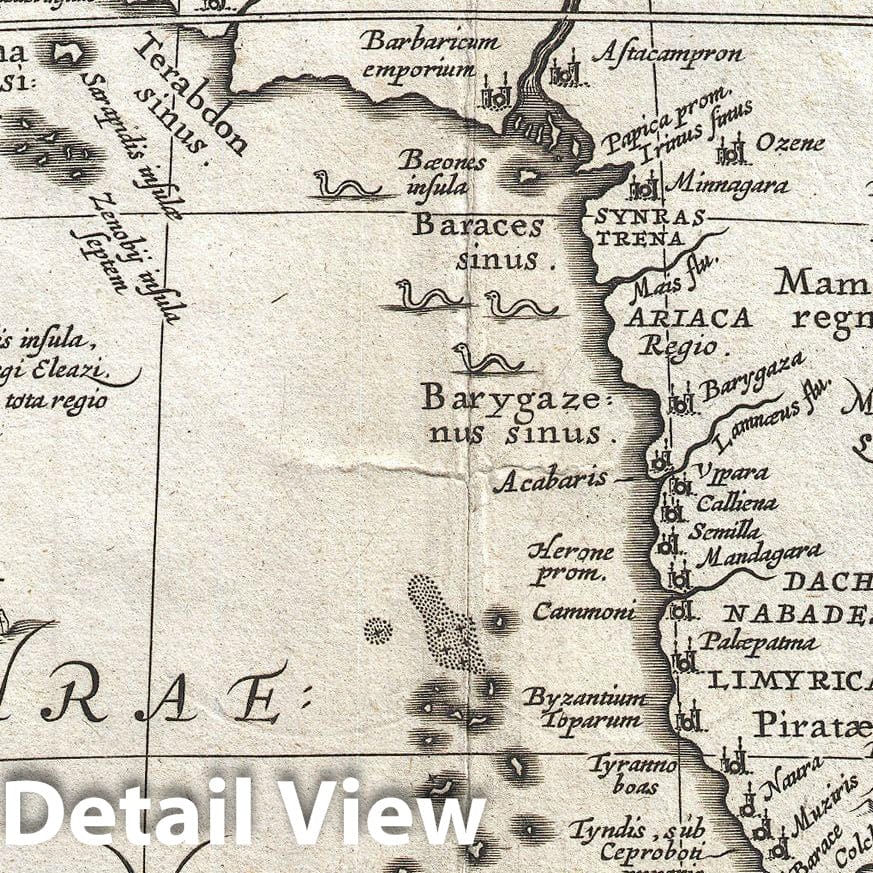 Historic Map : Jansson Map of The Indian Ocean (Erythrean Sea) in Anti ...