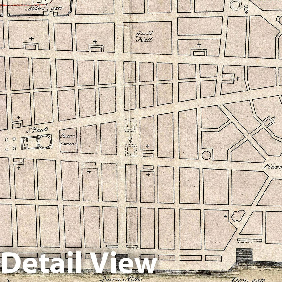 Historic Map : Wren Map of London, England, 1744, Vintage Wall Art ...