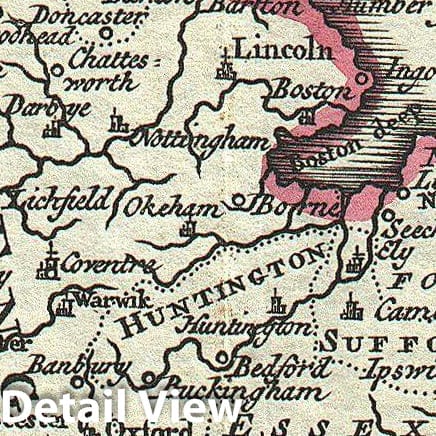 Historic Map : La Feuille Map of England, 1747, Vintage Wall Art ...