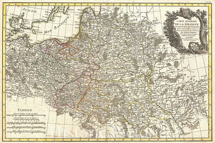 Historic Map : Zannoni Map of Poland and Lithuania, 1771, Vintage Wall ...