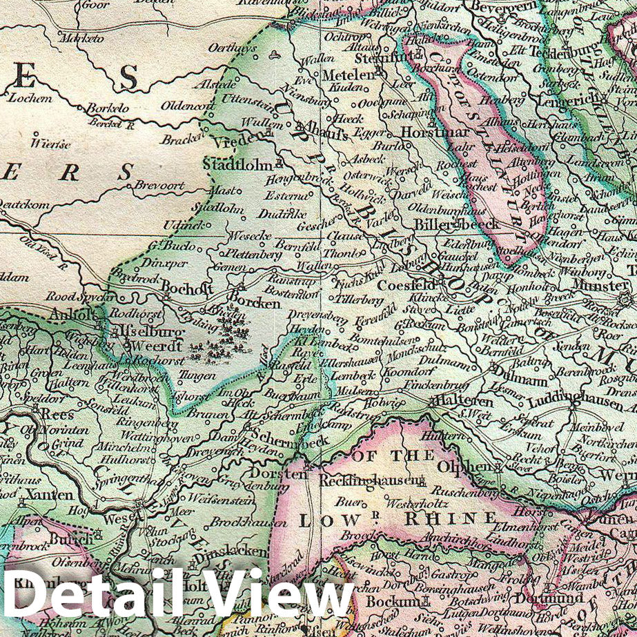 Historic Map : Cary Map of Westphalia, Germany , 1801, Vintage Wall Ar ...