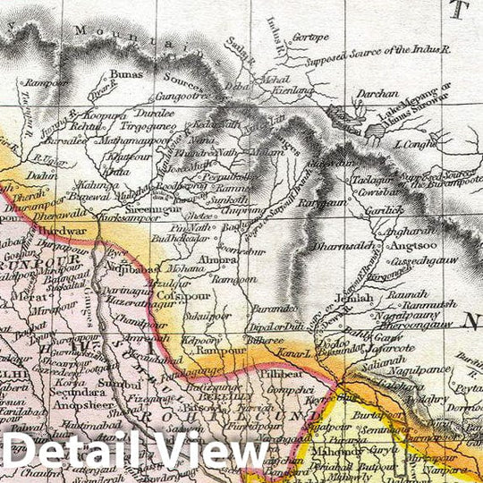 Historic Map : Thomson Map of Northern India and Nepal , 1814, Vintage ...