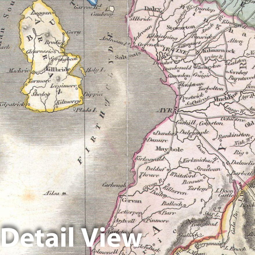 Historic Map : Thomson Map of Southern Scotland , 1815, Vintage Wall A ...
