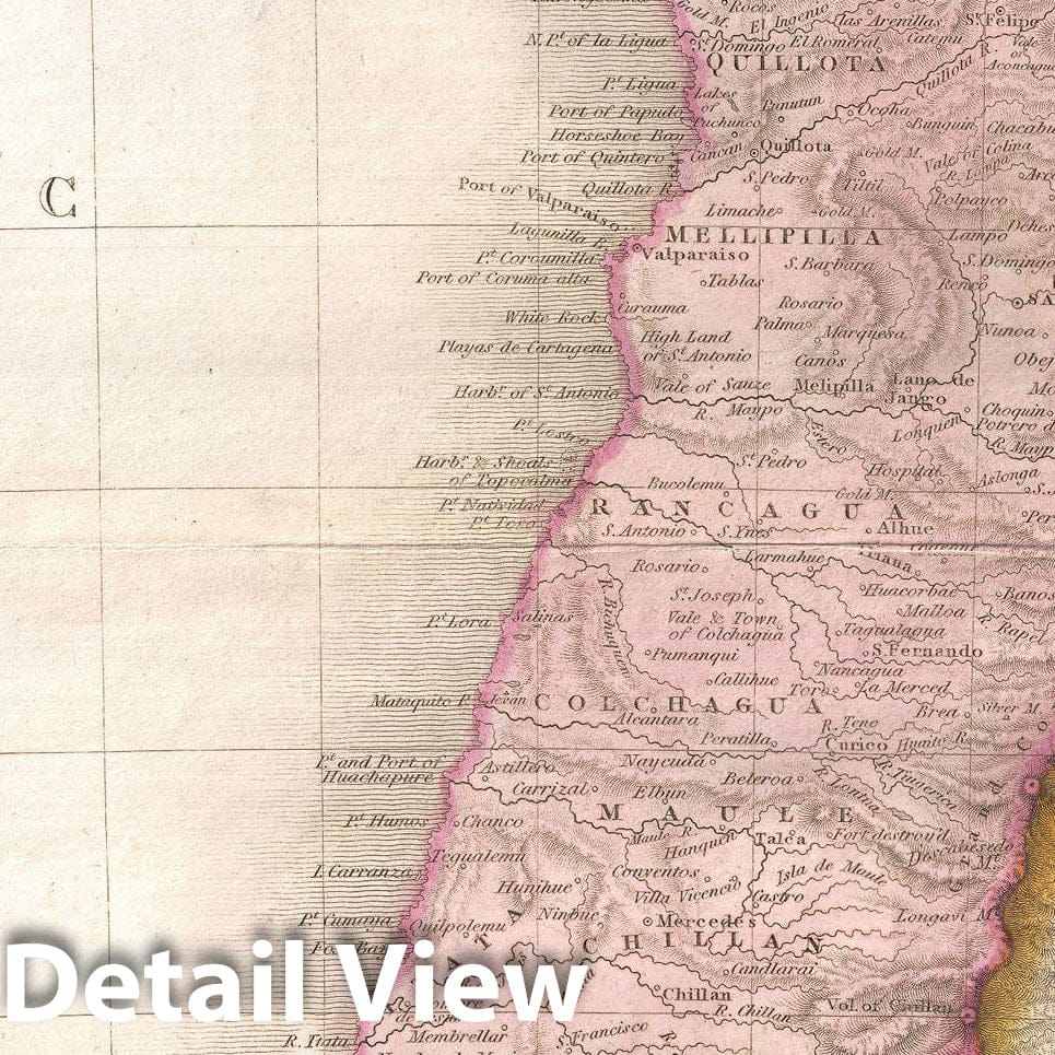 Historic Map : Pinkerton Map of Chile , 1818, Vintage Wall Art ...