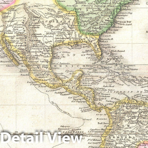 Historic Map : Pinkerton Map of North America and South America , 1818 ...