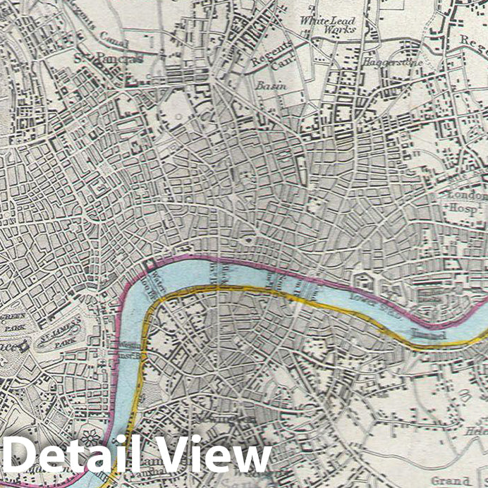 Historic Map : S.D.U.K. Map of London and Environs, England , 1832, Vi ...