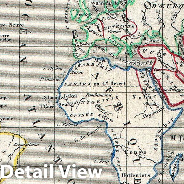 Historic Map : Levasseur Map of The World, 1847, Vintage Wall Art ...