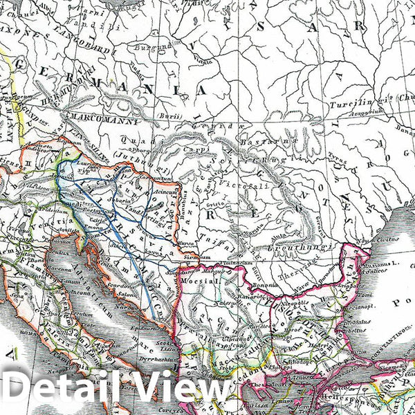 Historic Map : Map of The Roman Empire as Divided into East and West ...