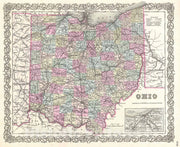 Historic Map : Colton Map of Ohio , 1855, Vintage Wall Art – Historic ...