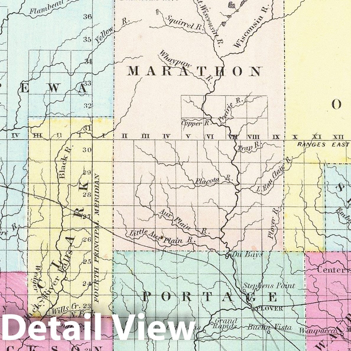 Historic Map : Colton Map of Wisconsin, 1855, Vintage Wall Art ...