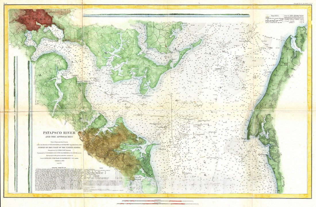 Historic Map : U.S. Coast Survey Map or Chart of The Patapsco River, C ...