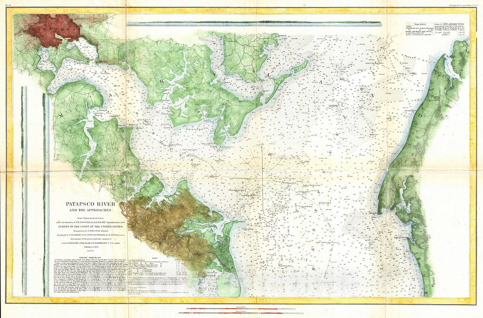 Historic Map : U.S. Coast Survey Map or Chart of The Patapsco River, C ...