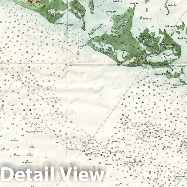 Historic Map : U.S. Coast Survey Map or Nautical Chart of The Florida ...