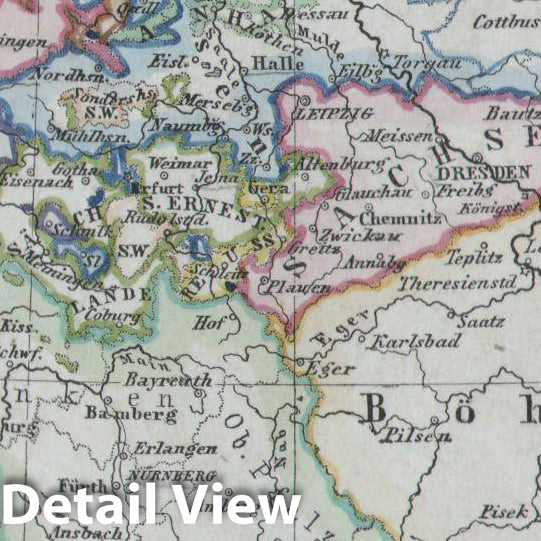 Historic Map : Stieler Map of Northern Germany , 1862, Vintage Wall Ar ...