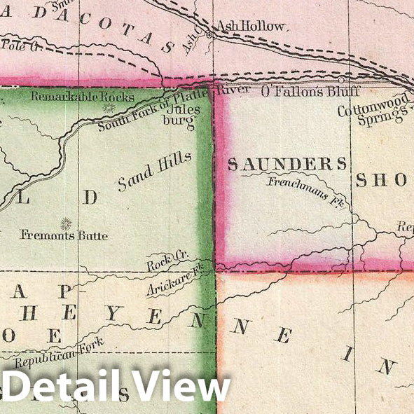 Historic Map : Mitchell Map of Colorado, Nebraska, and Kansas , 1866 ...