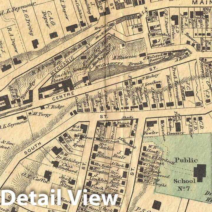 Historic Map : Beers Map of Peekskill, Westchester, New York, 1867, Vi ...
