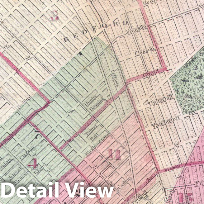 Historic Map : Bishop Map of Brooklyn, New York, 1869, Vintage Wall Ar ...