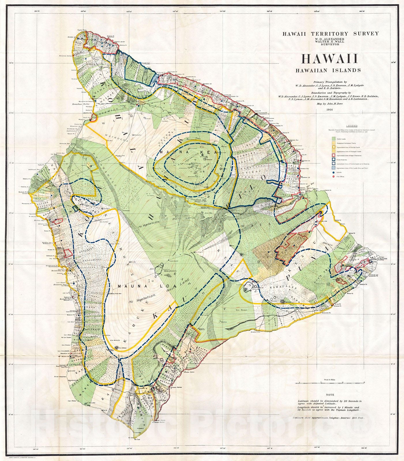 Historic Map : Land Office Map of The Island of Hawaii, Hawaii. , 1901 ...