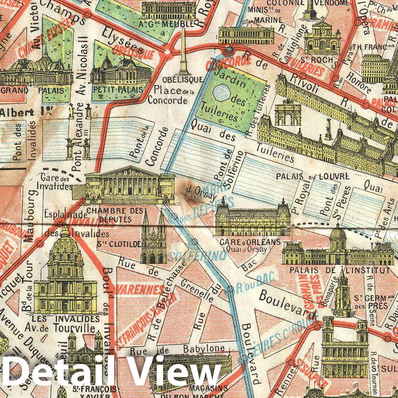 Historic Map : Robelin Map of Paris, France, 1920, Vintage Wall Art ...