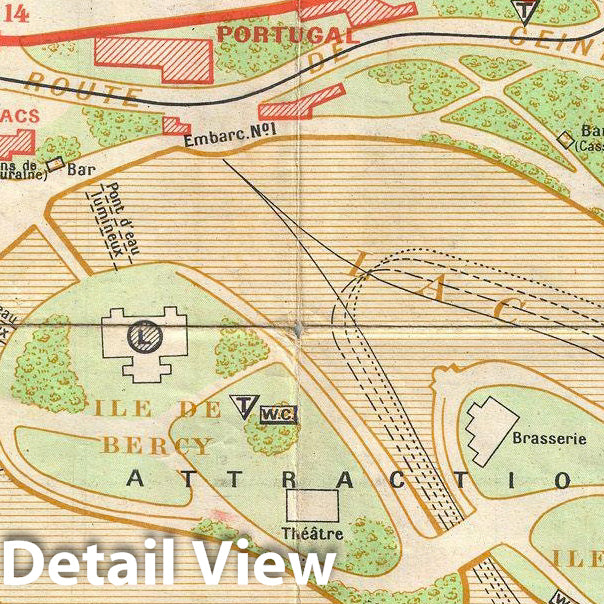 Historic Map : Leconte Map of Paris wMonuments and Map of The Expositi ...