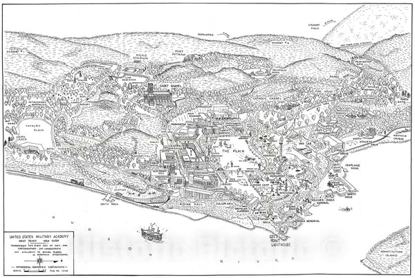 Historic Map : Cumberpatch View or Map of West Point Military Academy ...