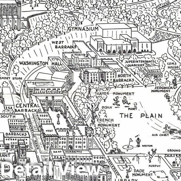 Historic Map : Cumberpatch View or Map of West Point Military Academy ...